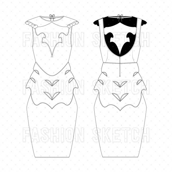 Baroque dress - Fashion Sketch