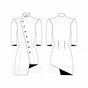 Asymmetrical Jacket - Fashion Sketch